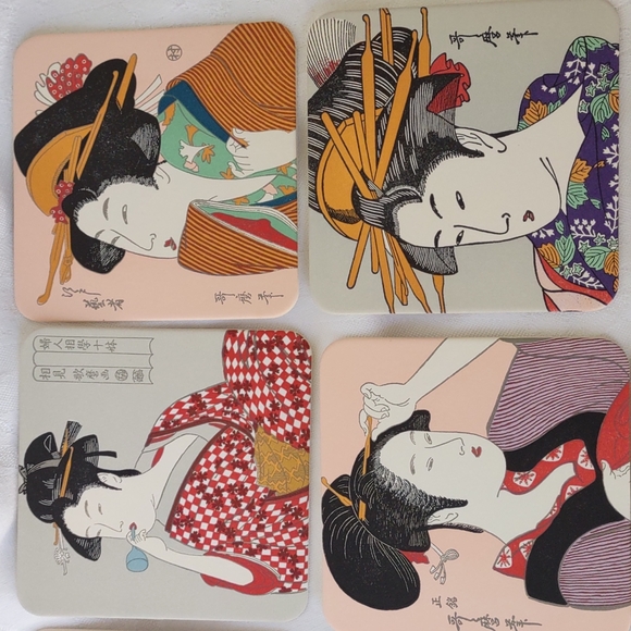 Ukiyoe | Accents | Vintage Ukiyoe Japanese Coasters By Utamaro | Poshmark